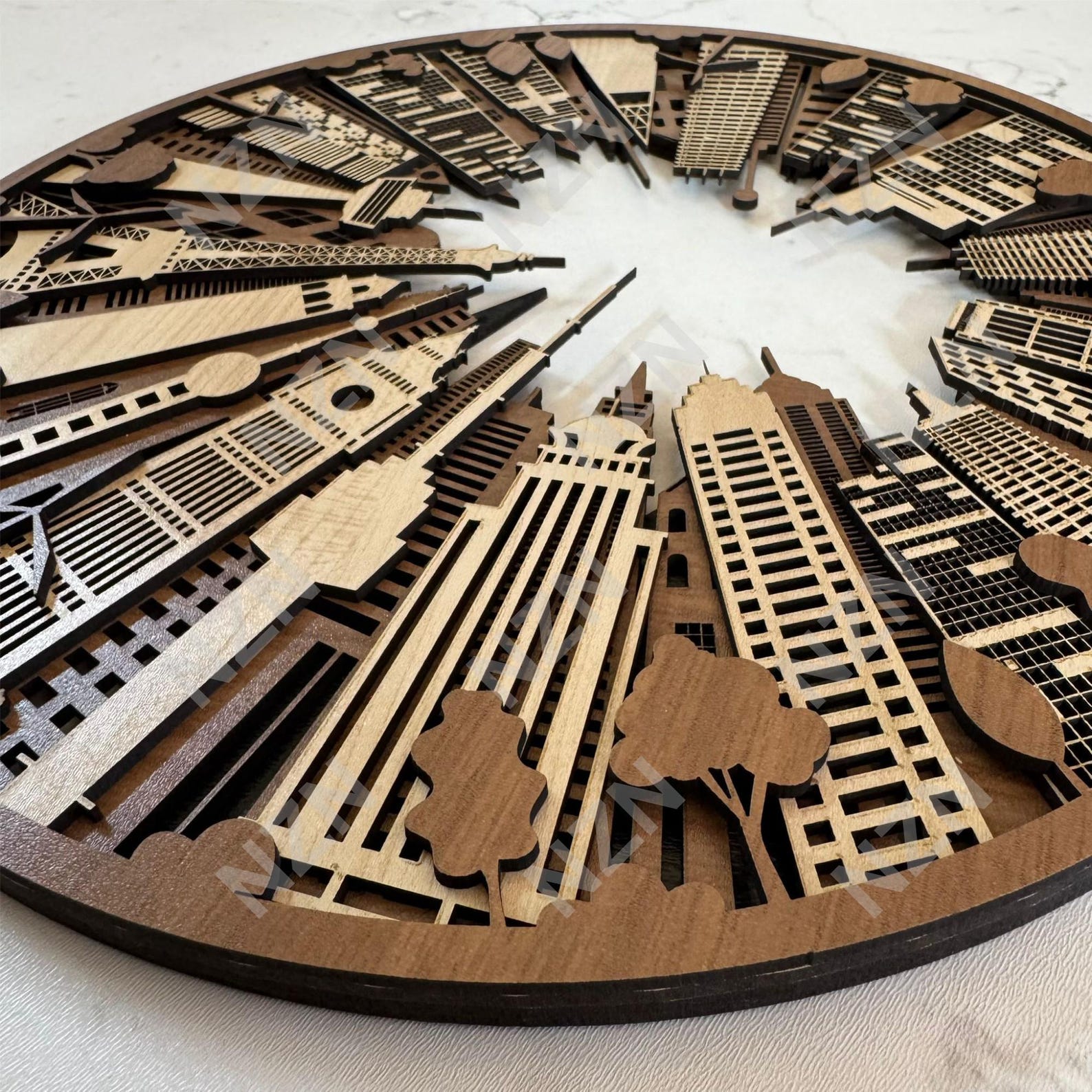 Multilayer World City SVG | Vector Files for 3D Wall Art | Instant ...