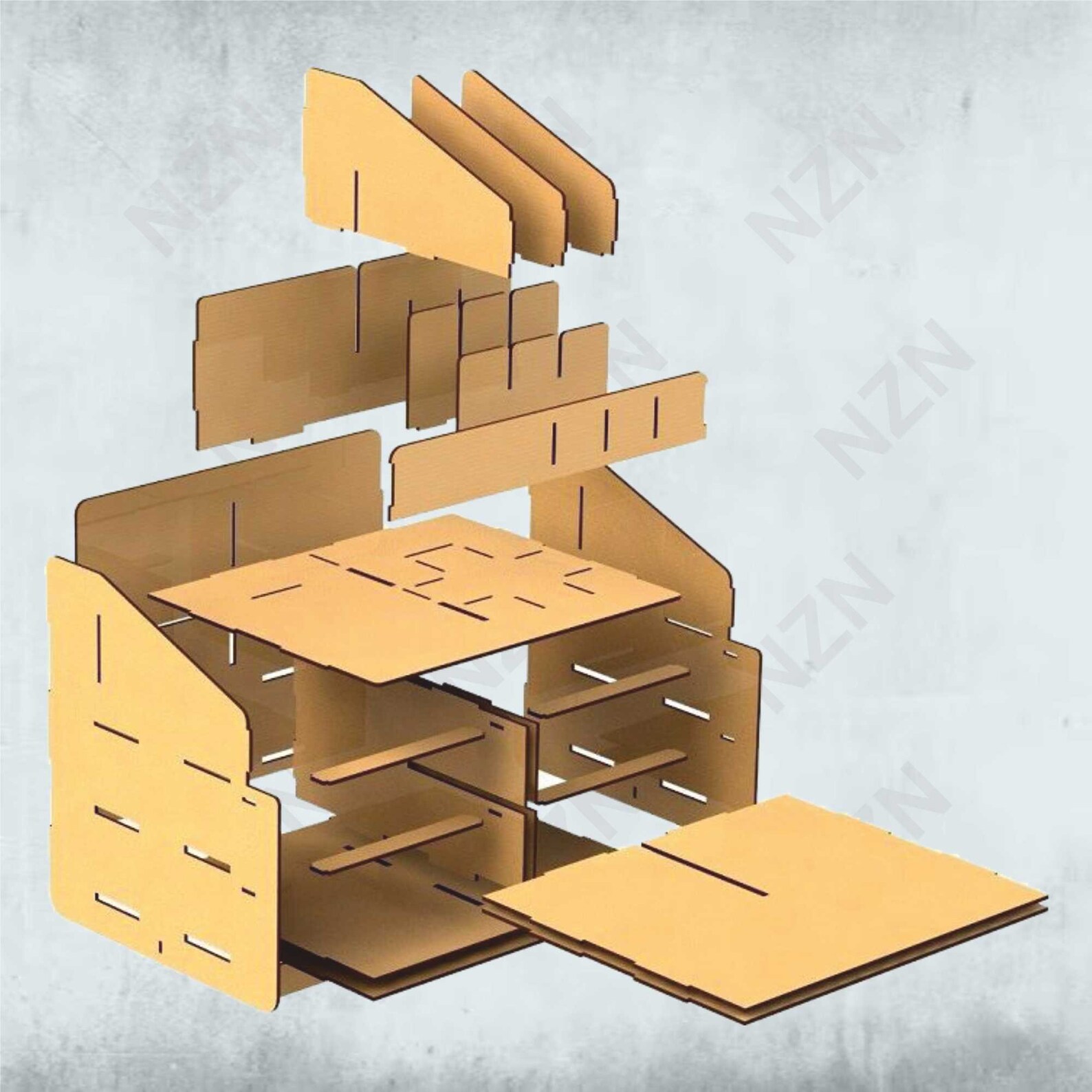 Desk Organiser Laser Cut SVG, Laser Cut Wood Organizer, Vector Files ...