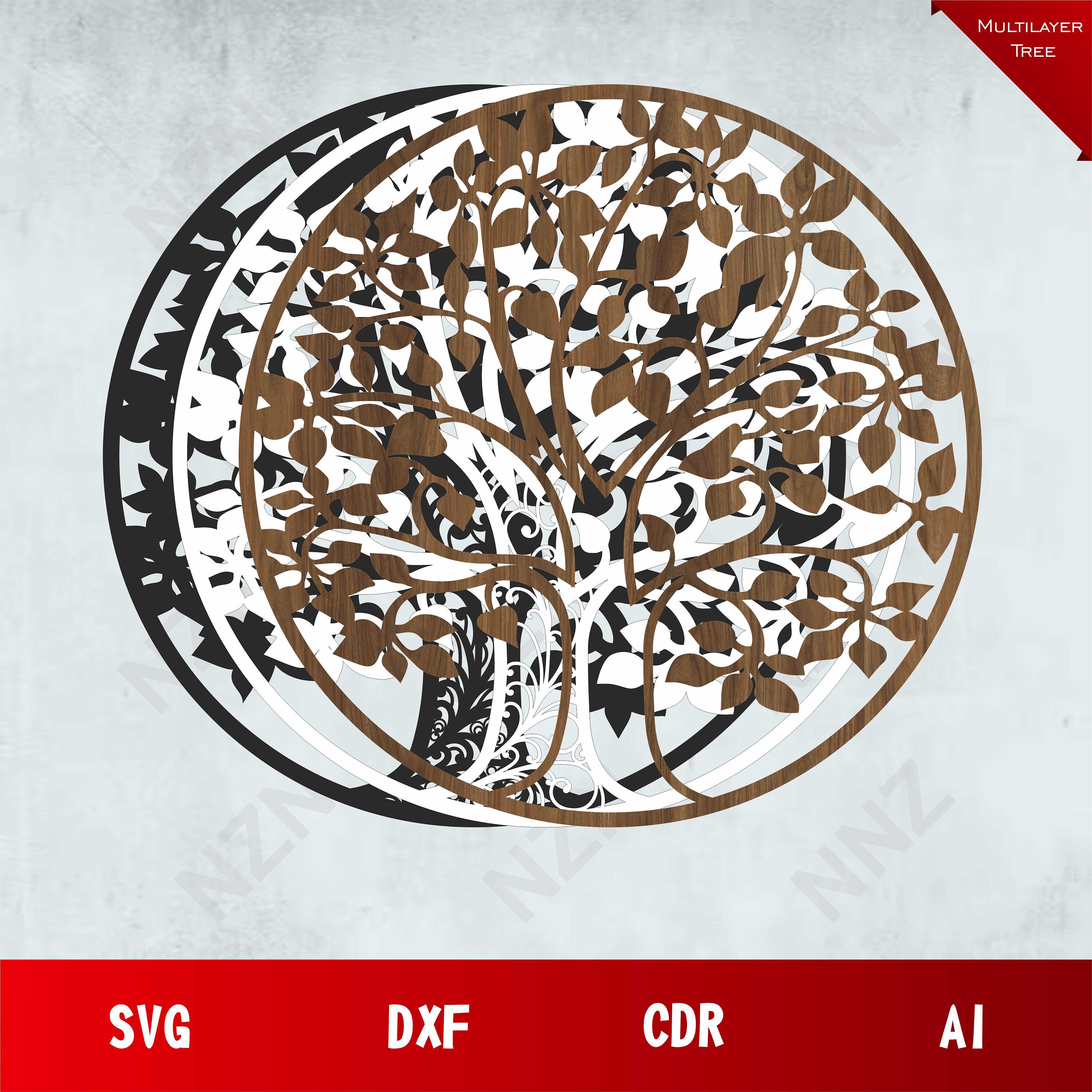 Tree of Life Multilayer Svg, Vector Files, .svg, .dxf, .cdr, .ai ...