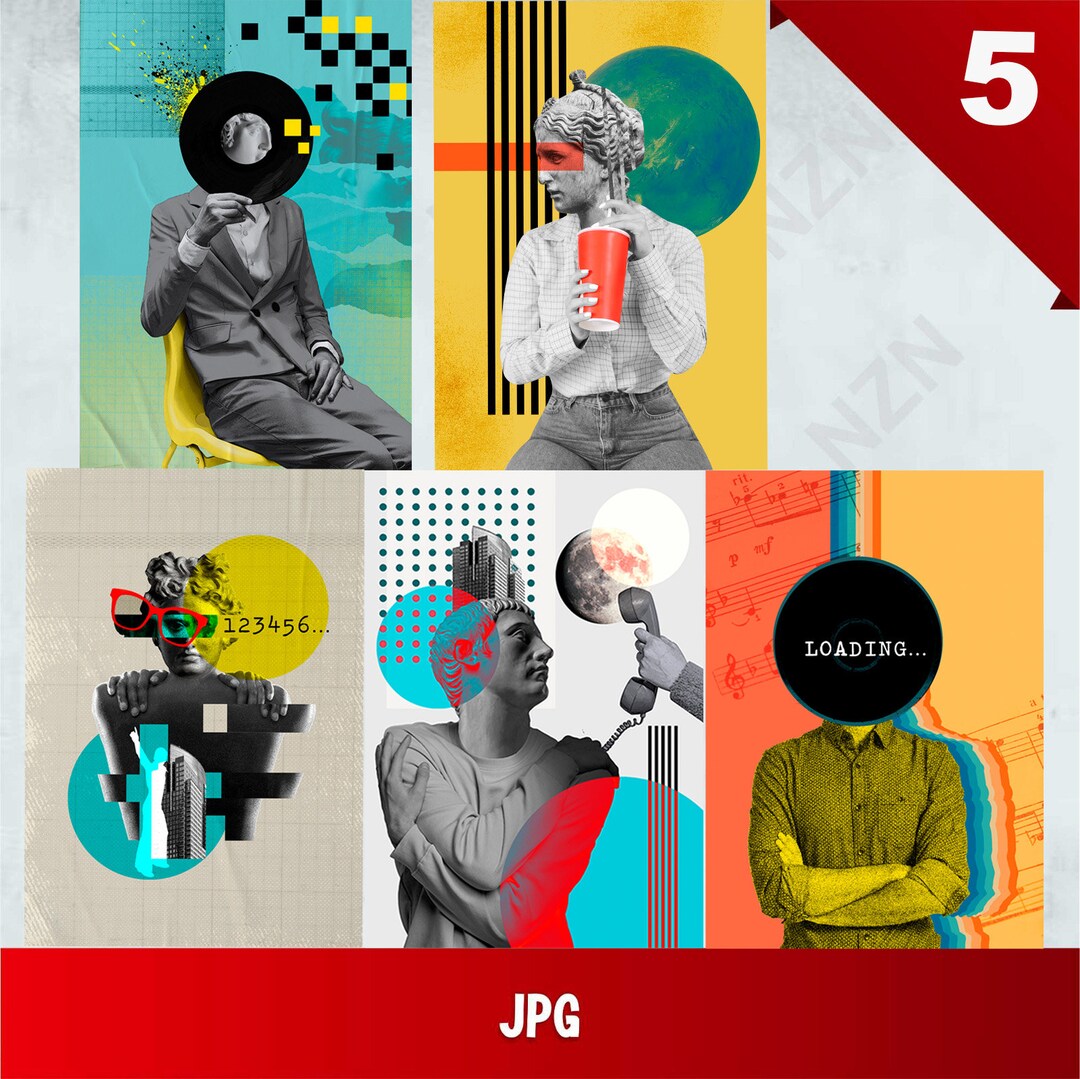 Pop Art Digital Wall Collage Digital Art, Modern Design, Minimalist ...