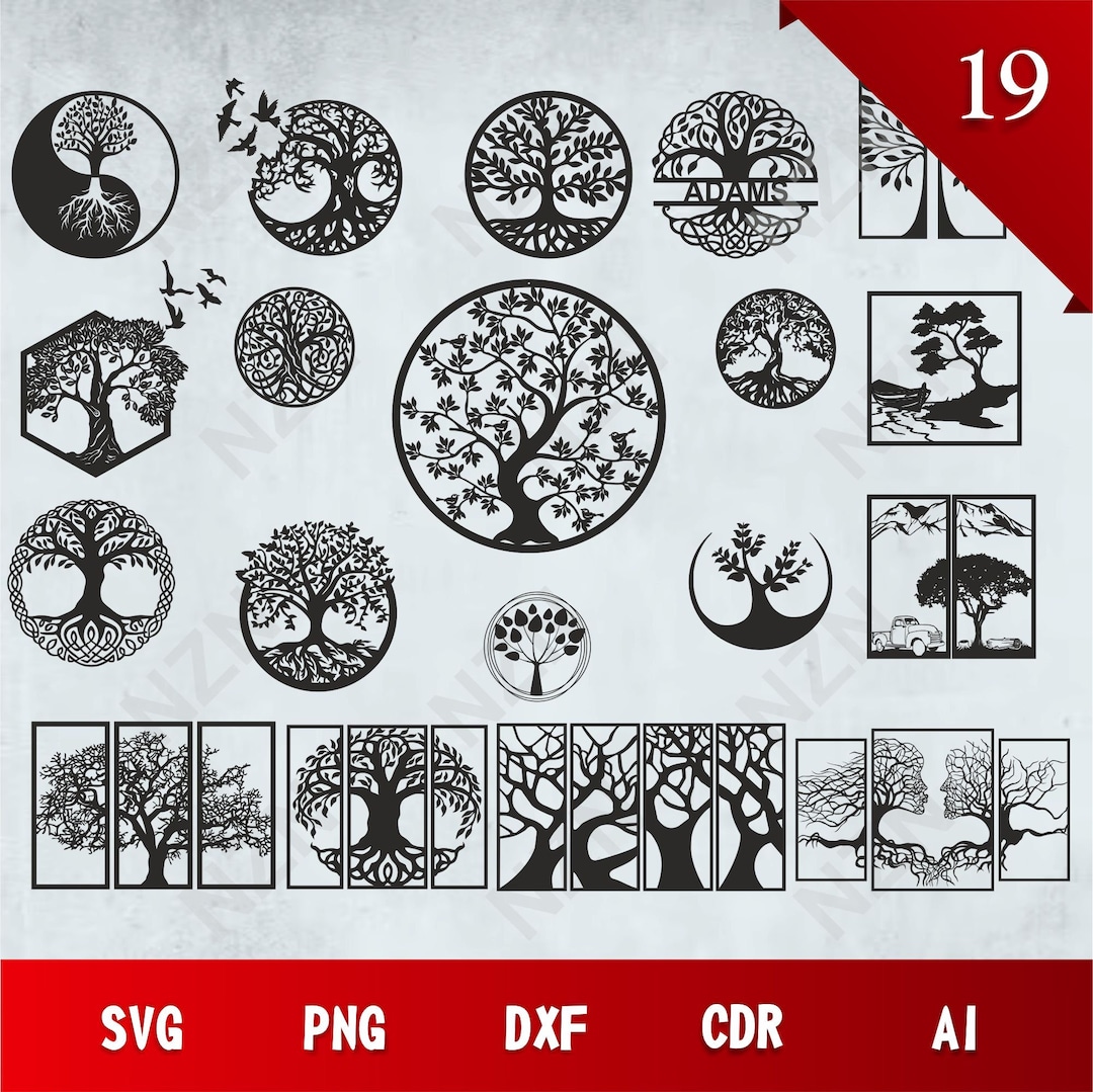 Tree of Life SVG Bundle, Vector Files, .png, .svg, .dxf, .cdr, .ai ...