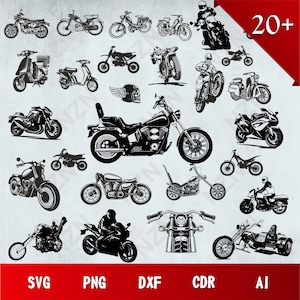 Motorcycles SVG Bundle, Vector Files, .png, .svg, .dxf, .cdr, .ai ...