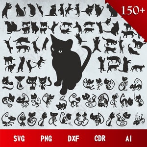 Cat SVG Bundle, Vector Files, .png, .svg, .dxf, .cdr, .ai, Ready to ...