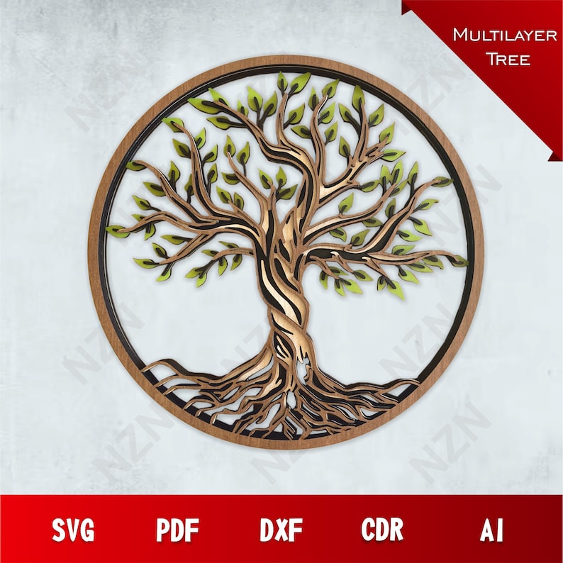 Tree of Life Multilayer Svg, Vector Files, .svg, .dxf, .cdr, .ai ...