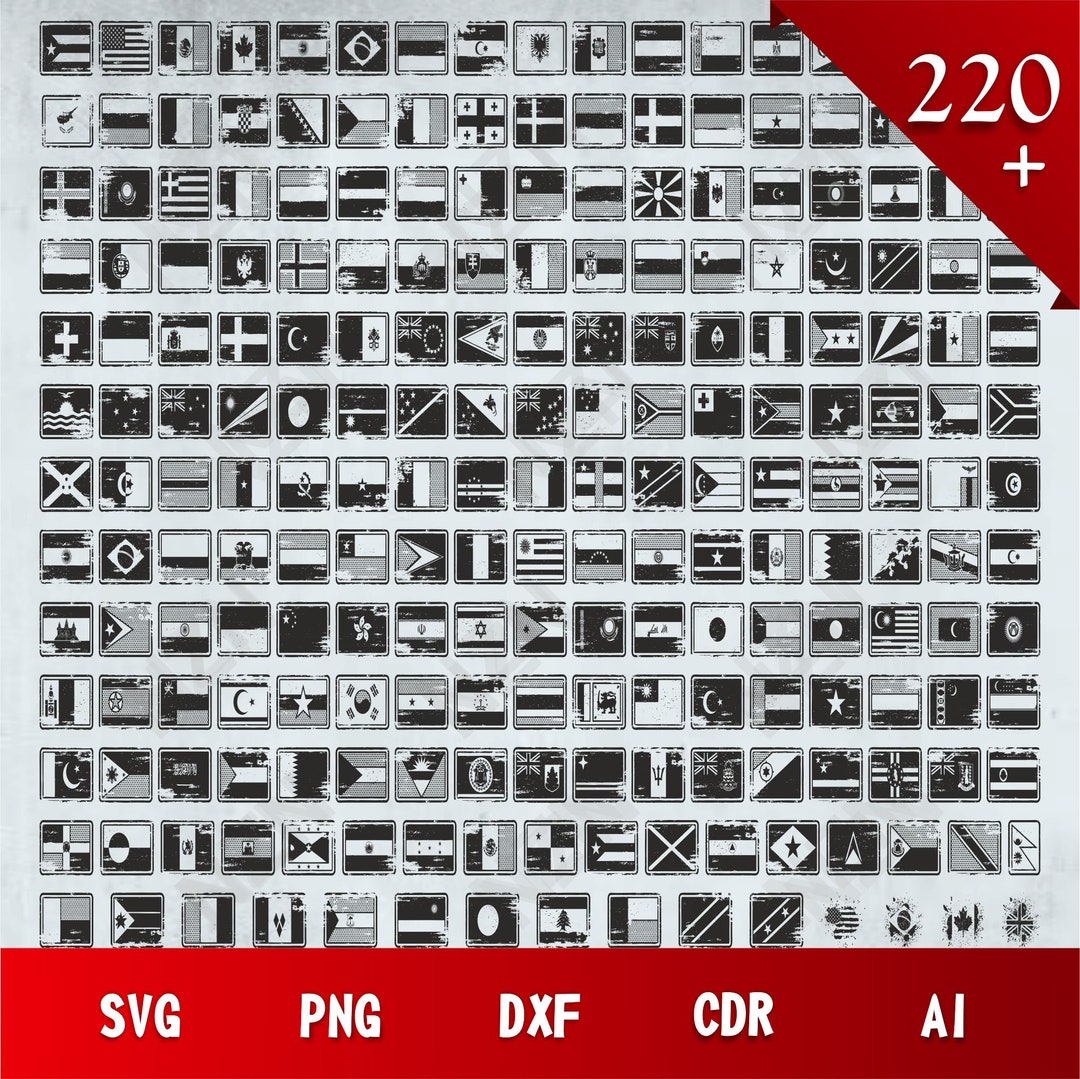 Flag SVG Bundle, Vector Files, .png, .svg, .dxf, .cdr, .ai, Ready to ...