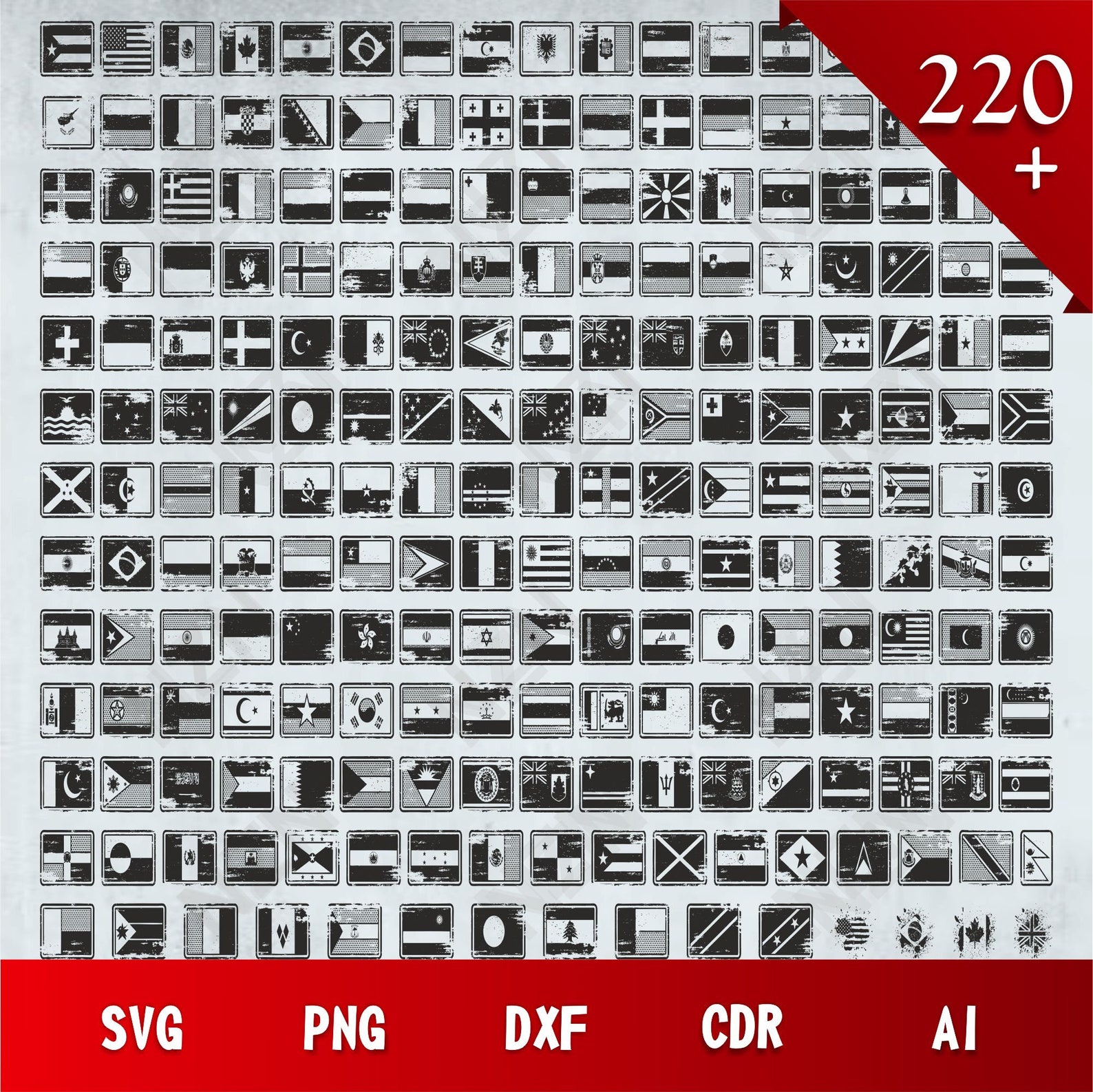 Flag SVG Bundle, Vector Files, .png, .svg, .dxf, .cdr, .ai, Ready to ...