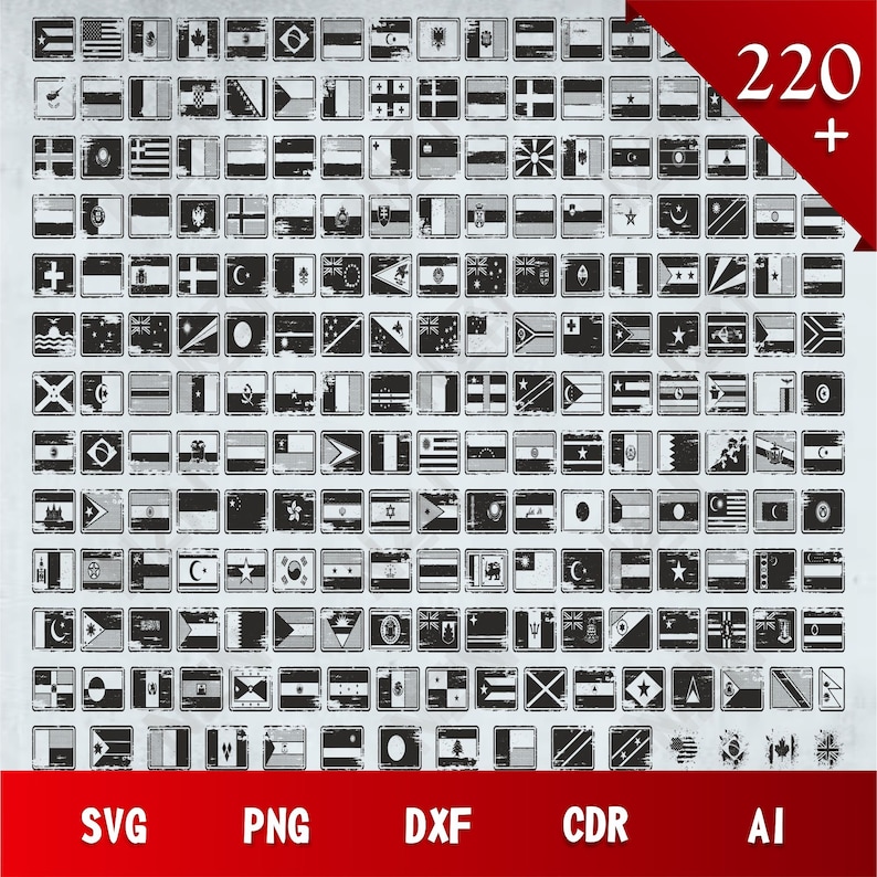 Flag SVG Bundle, Vector Files, .png, .svg, .dxf, .cdr, .ai, Ready to ...