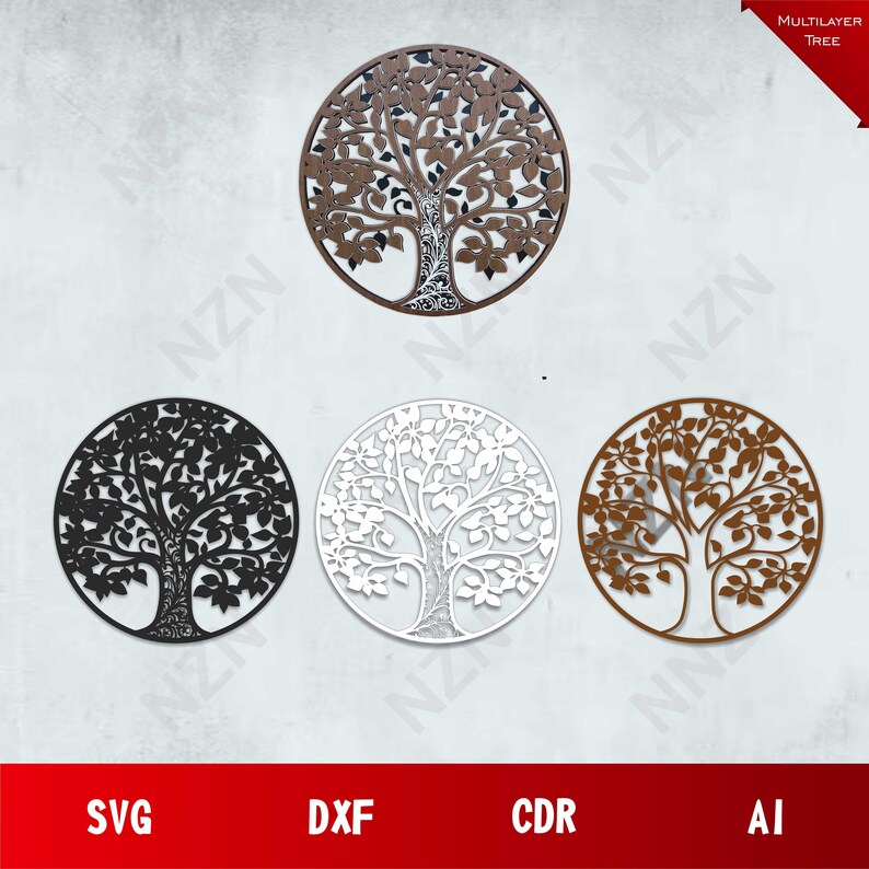 Tree of Life Multilayer Svg, Vector Files, .svg, .dxf, .cdr, .ai ...