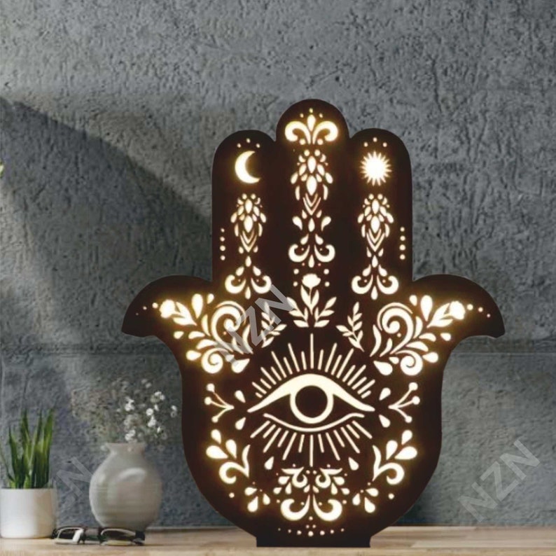 Lighted Hamsa Hand Bundle, Vector Files, .png, .svg, .dxf, .cdr, .ai ...