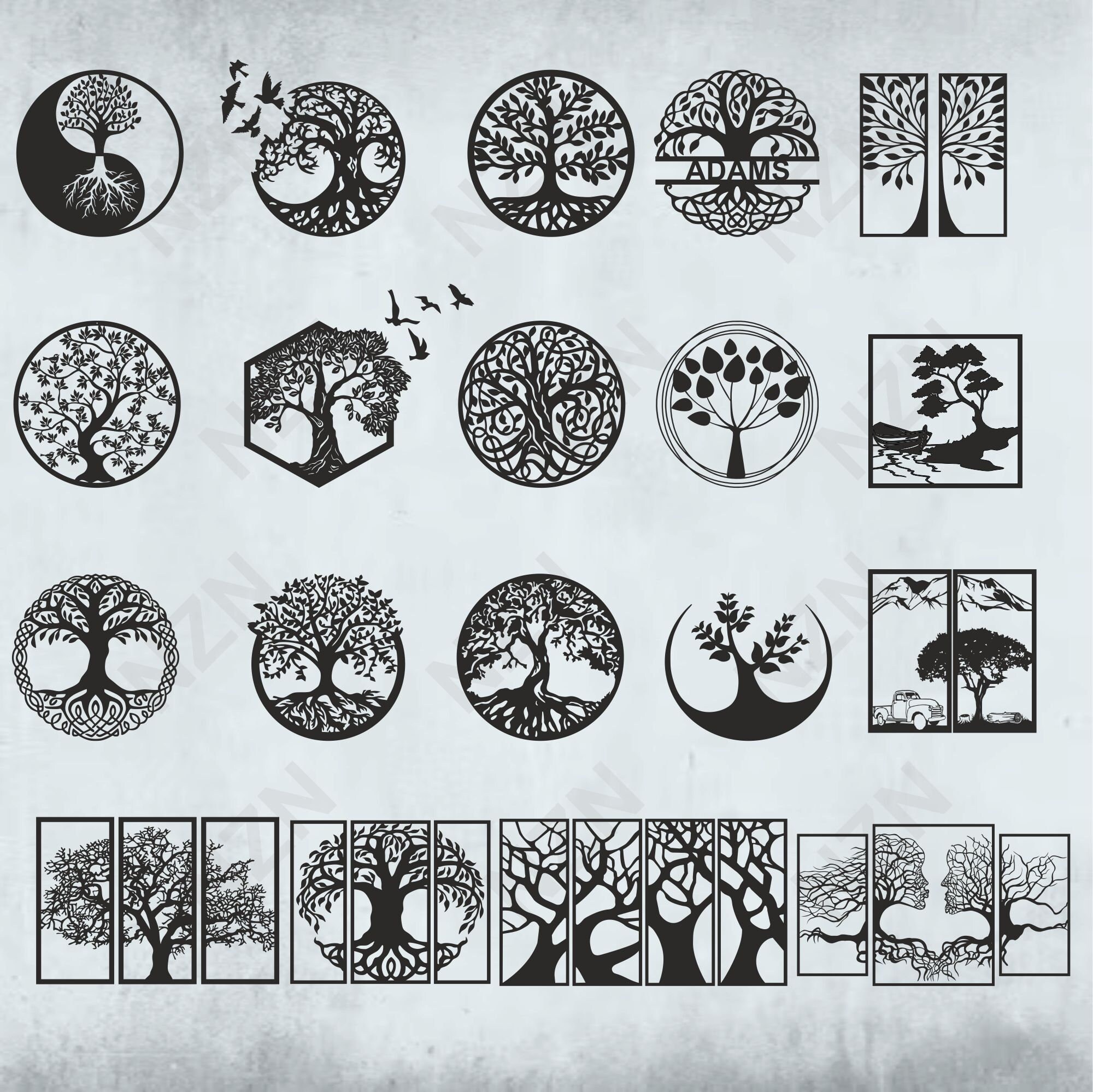 Tree of Life SVG Bundle, Vector Files, .png, .svg, .dxf, .cdr, .ai ...