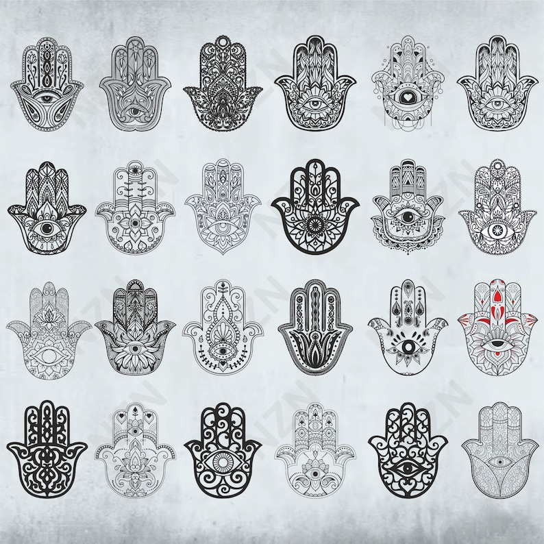 Hamsa Hand Bundle, Vector Files, .png, .svg, .dxf, .cdr, .ai, Ready to ...