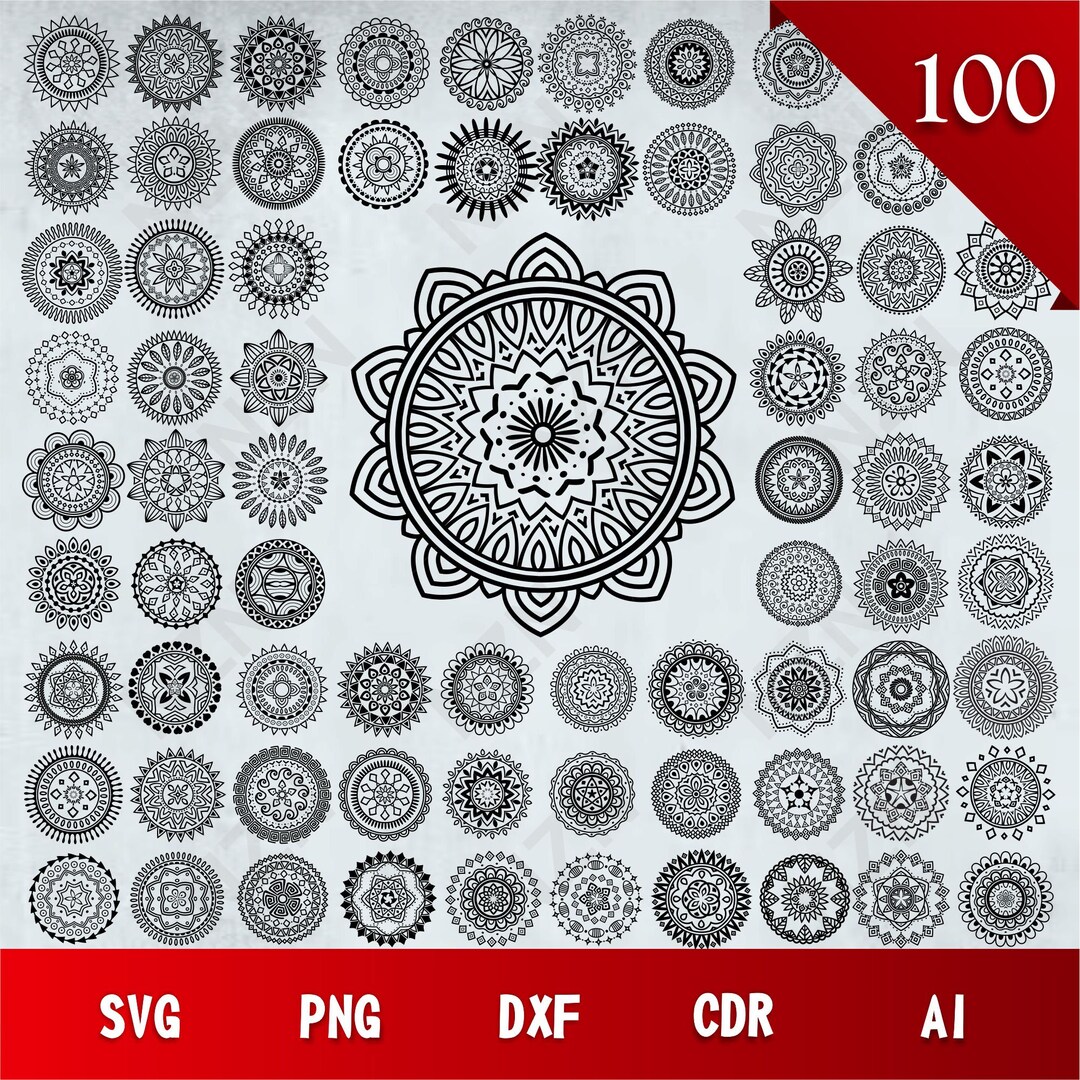 Mandala SVG Bundle, Vector Files, .png, .svg, .dxf, .cdr, .ai, Ready to ...