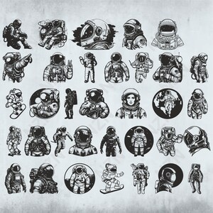 Astronaut SVG Bundle, Vector Files, .png, .svg, .dxf, .cdr, .ai, Ready ...