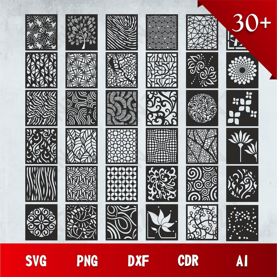 Laser Cut Panels Bundle, Vector Files, .png, .svg, .dxf, .cdr, .ai ...