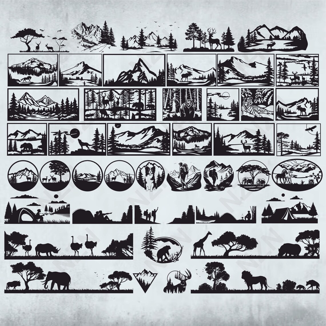 Forest SVG Bundle, Vector Files, .png, .svg, .dxf, .cdr, .ai, Ready to ...