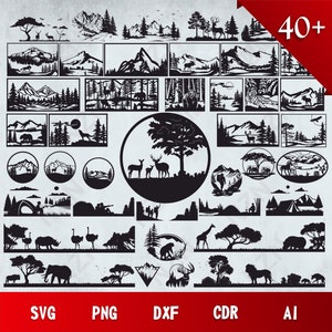 Forest SVG Bundle, Vector Files, .png, .svg, .dxf, .cdr, .ai, Ready to ...
