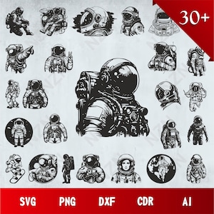 Astronaut SVG Bundle, Vector Files, .png, .svg, .dxf, .cdr, .ai, Ready ...