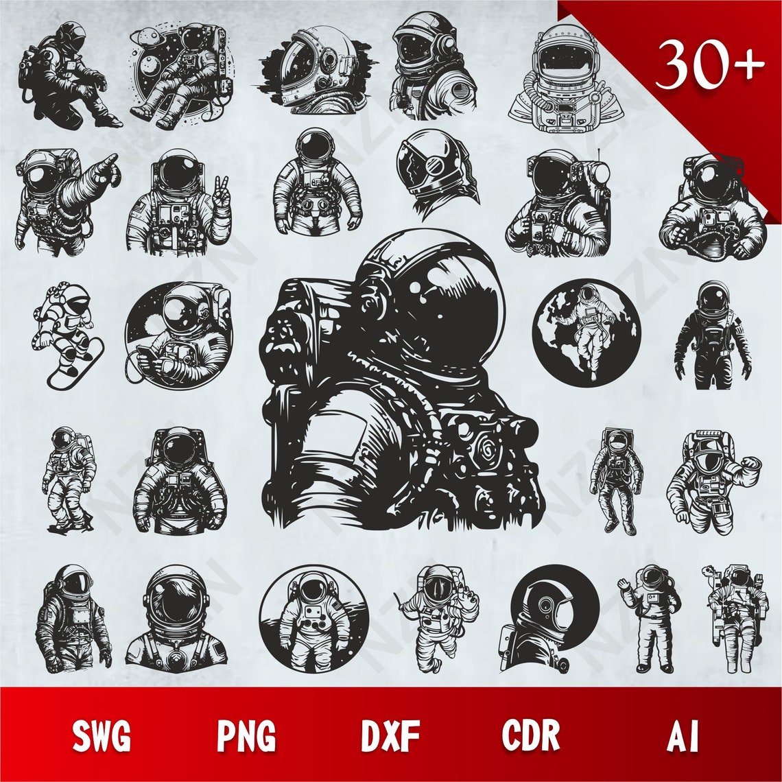 Astronaut SVG Bundle, Vector Files, .png, .svg, .dxf, .cdr, .ai, Ready ...