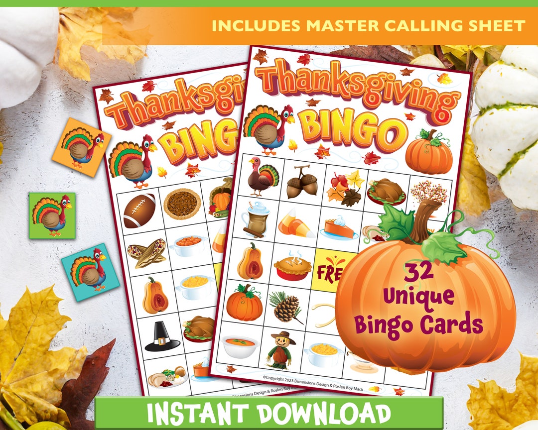Printable Thanksgiving Bingo - Etsy