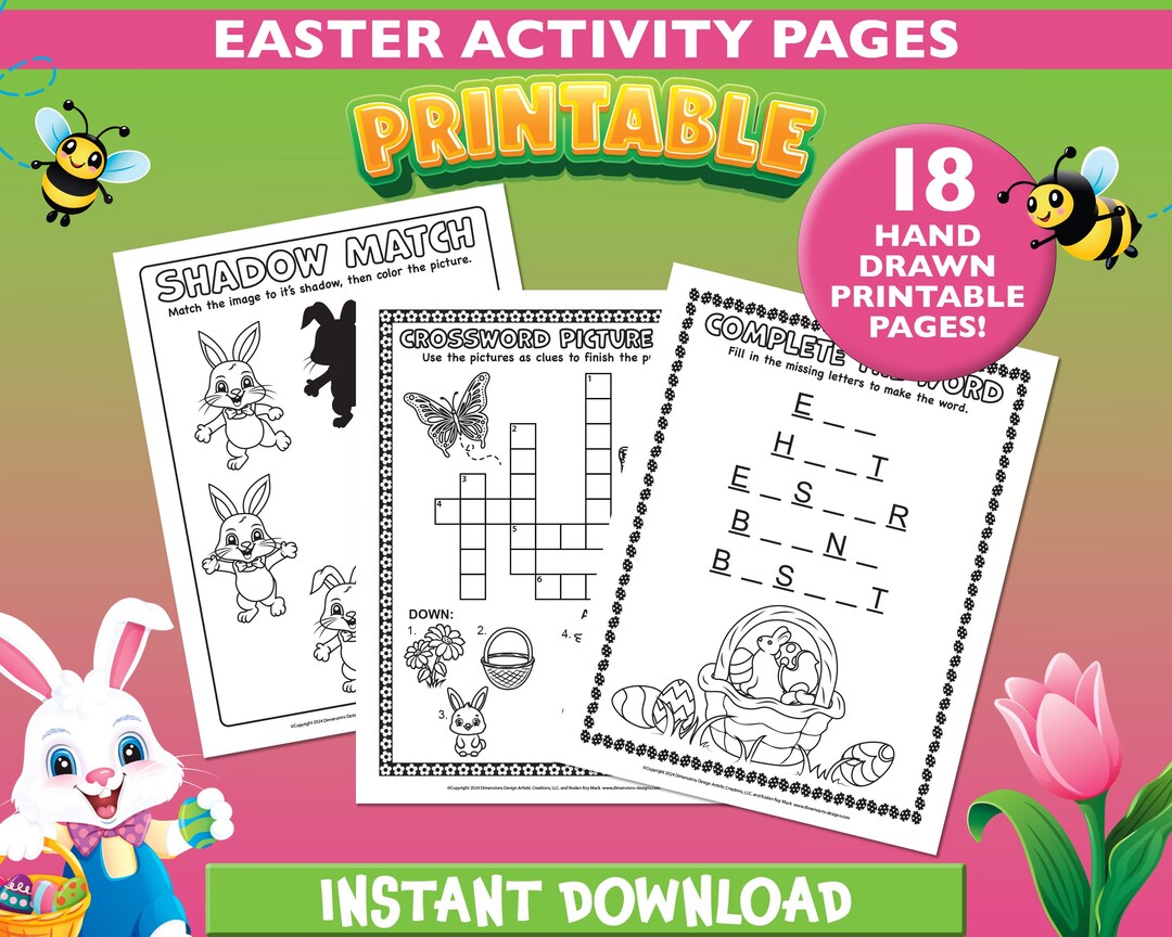 Easter Activity Pages for Kids Printable, Easter Classroom Activity ...