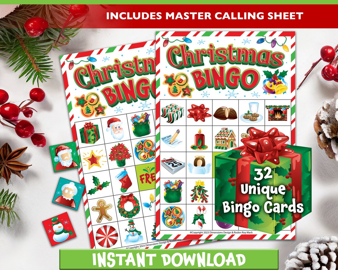 Printable Christmas Bingo Instant Download - Etsy