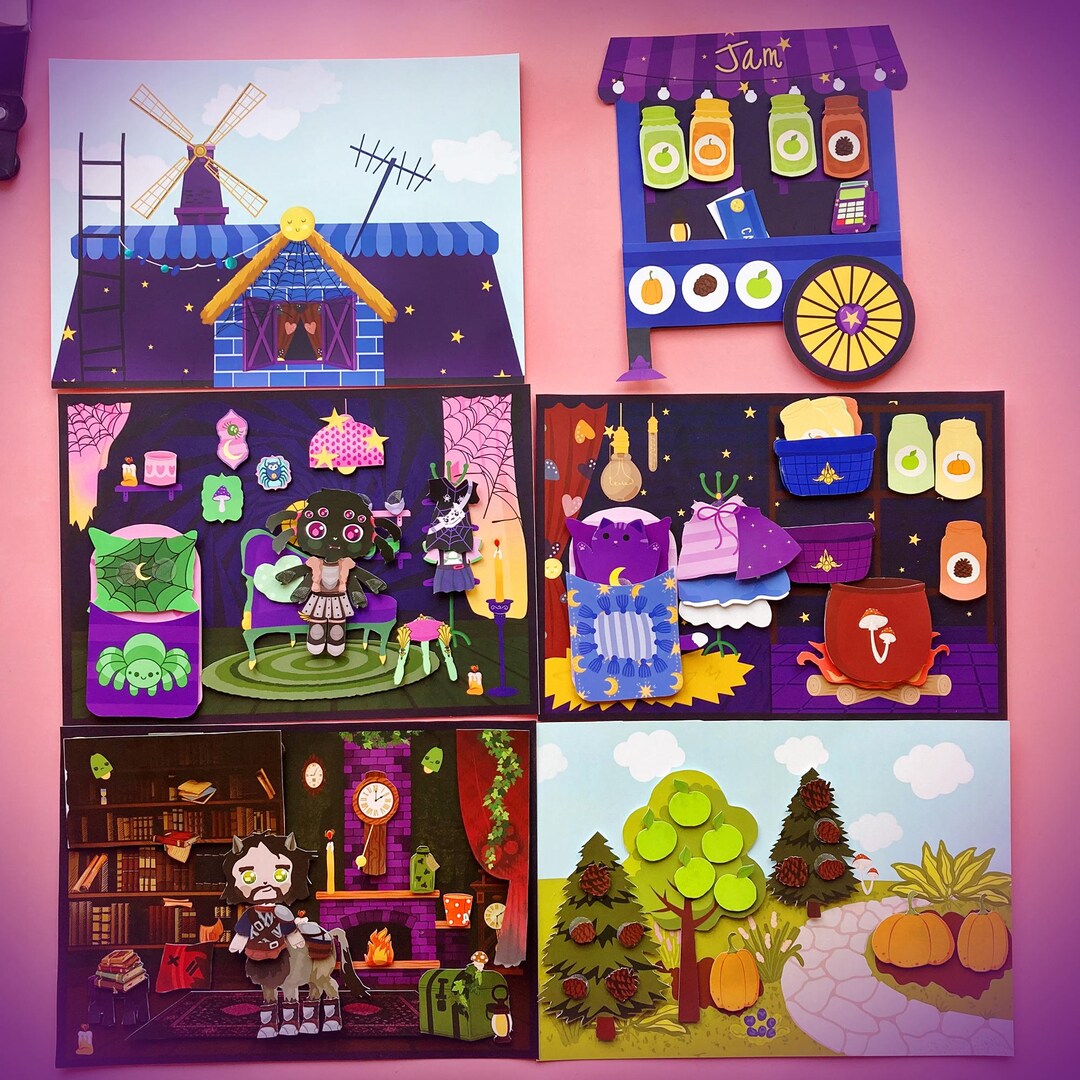 Cozy Magical Paper House, Quiet Book, Velcro Book. Doll Dress Up ...