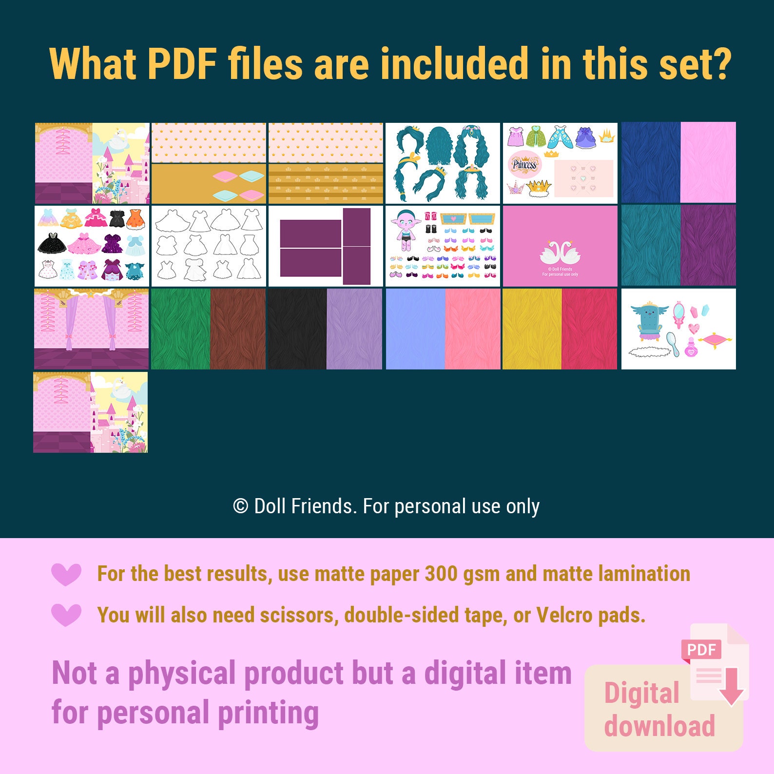 Paper Princess Doll Fashion Book Set PDF DIY - Etsy