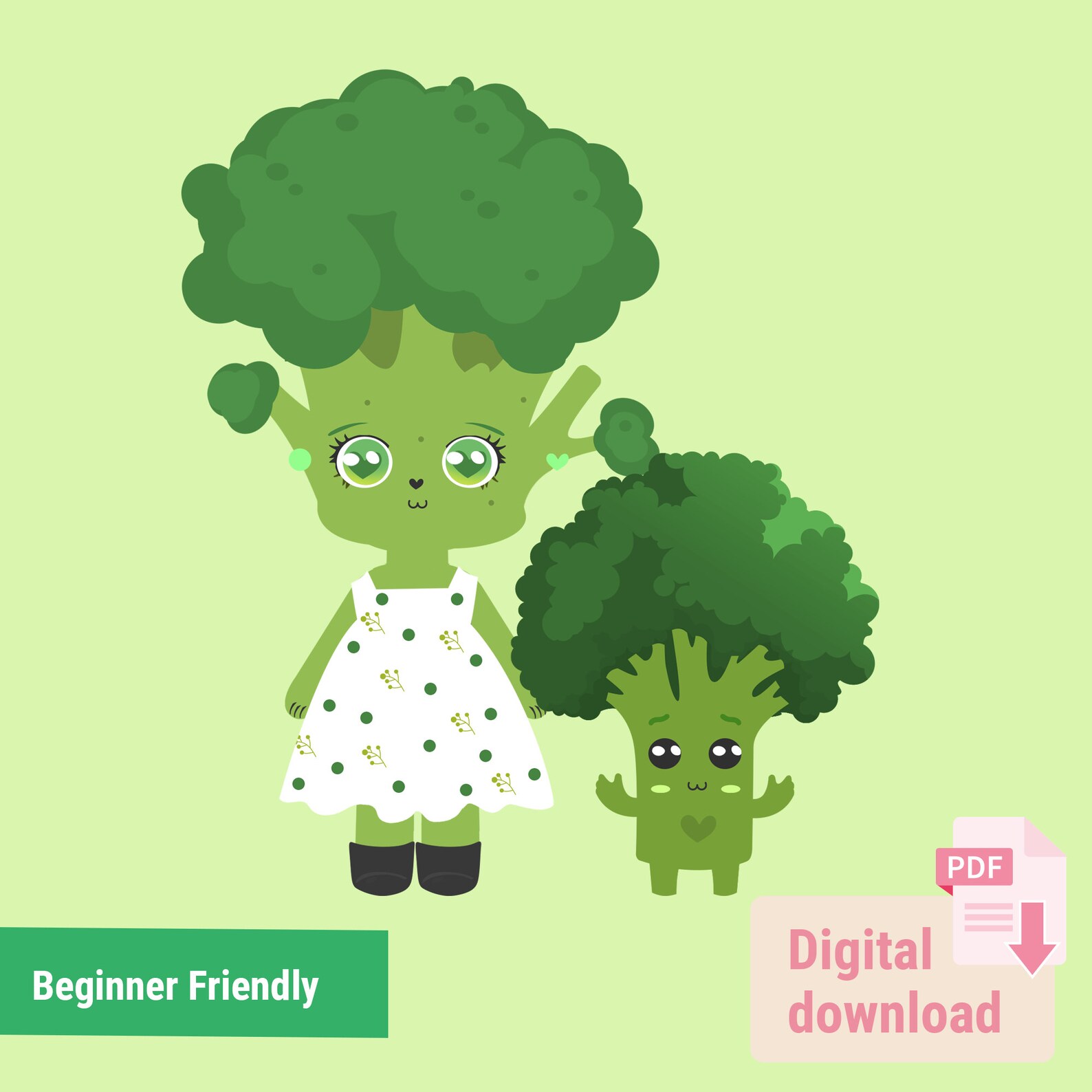Crafty Broccoli Girl: Printable Doll & Dress-up Kit - Etsy