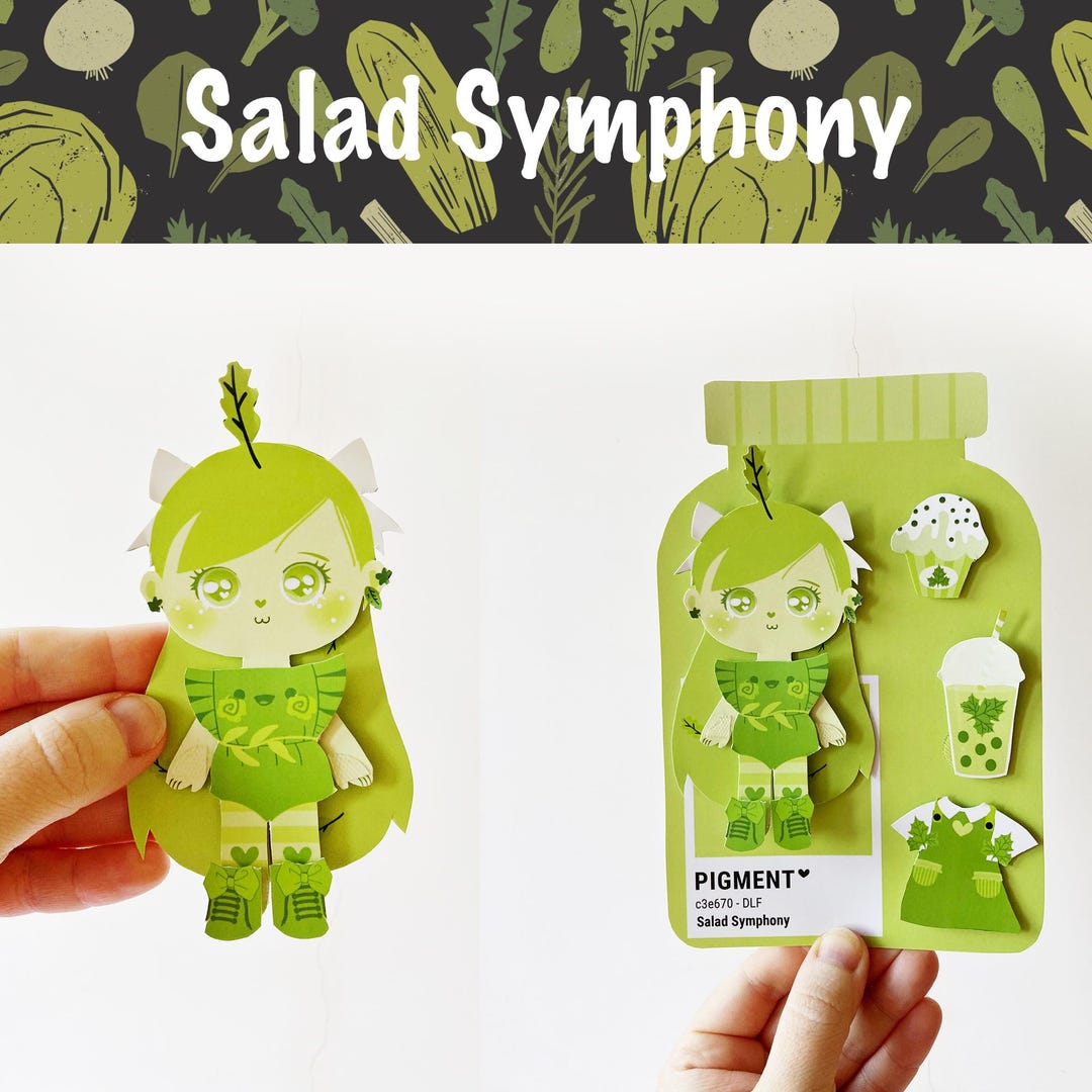 Color Matching salad Symphony Paper Doll Cute Craft Kit Color Sorting ...