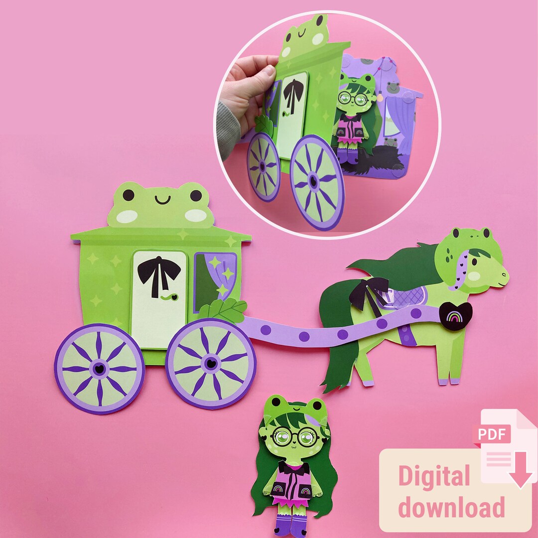 Paper Doll, Horse, Carriage, and Cozy House - Etsy
