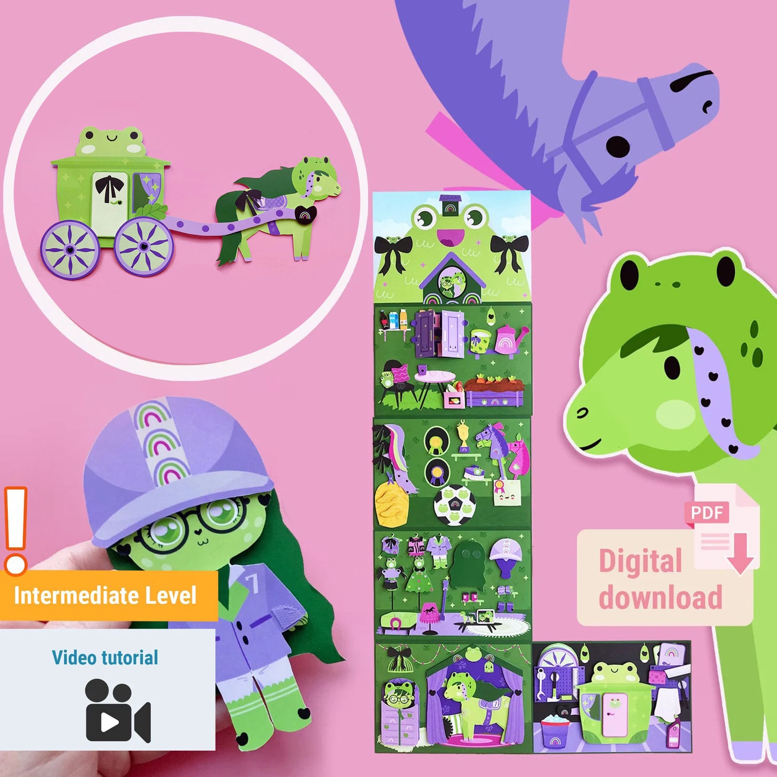 Paper Doll, Horse, Carriage, and Cozy House - Etsy