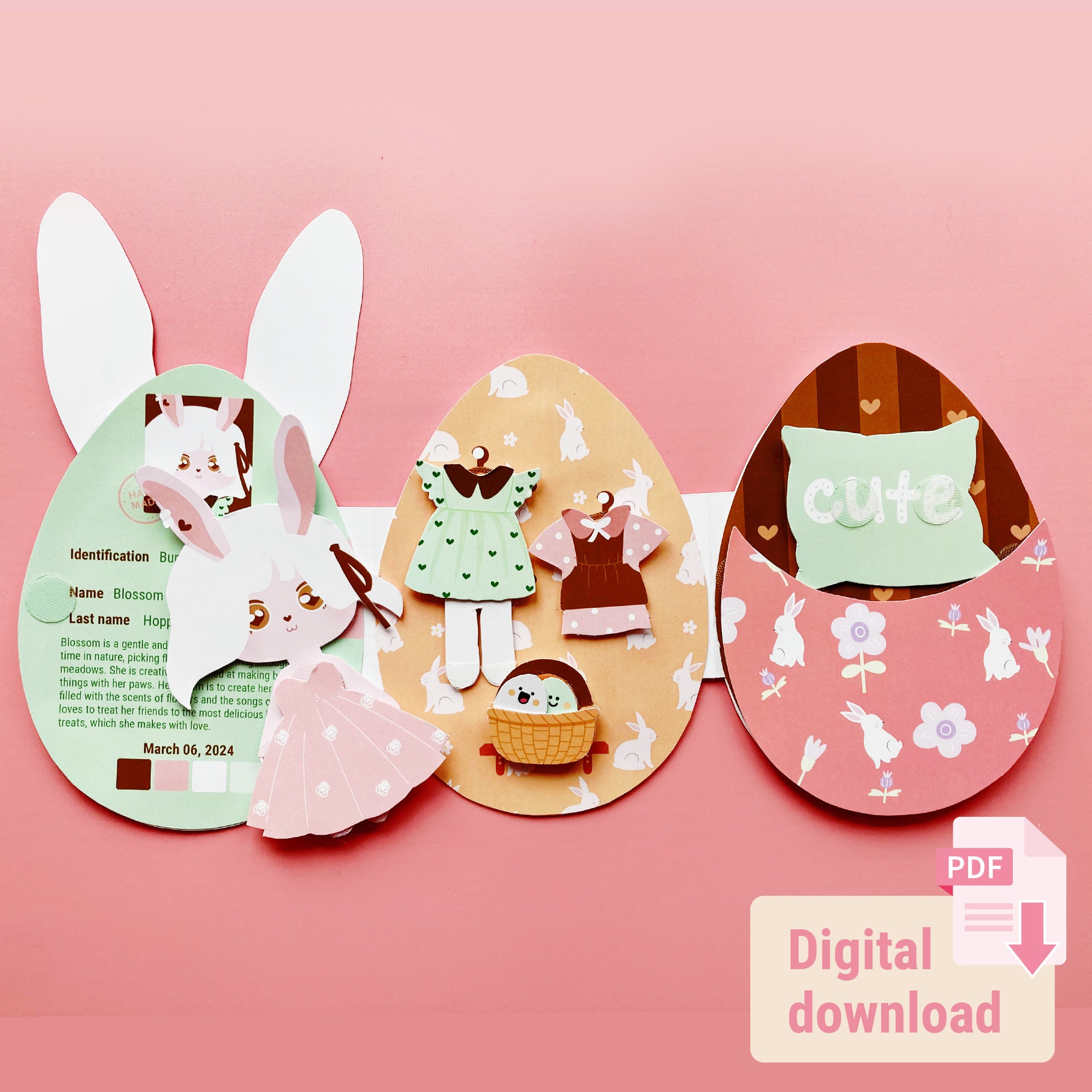 Crafty Bunny: Printable Paper Doll Set With Easter Egg House - Etsy