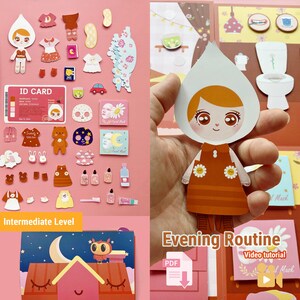 Evening Routine Paper Doll Craft Set Printable for Kids - Etsy