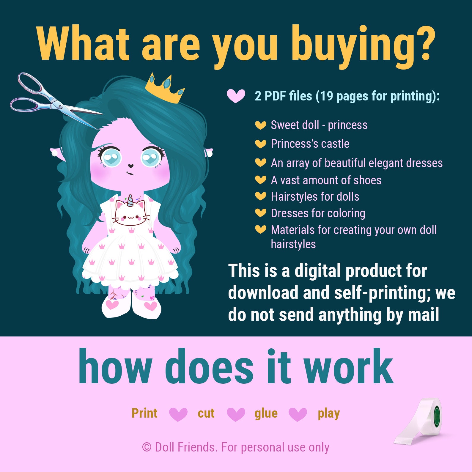 Paper Princess Doll Fashion Book Set PDF DIY - Etsy