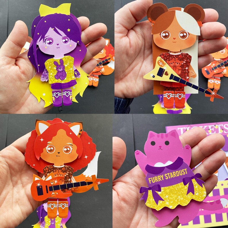 Rock Band Set Printable Craft Kids Activities Bundle. 3 Cute Paper ...