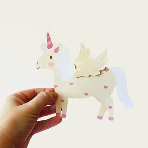Unicorn Printable Paper Doll Craft Kit 6 Cute Unicorn Dolls, Outfits ...