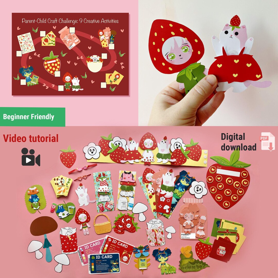 Big Craft Kit for Kids: 4 Cute Dolls, Habit Tracker, Memory Game ...