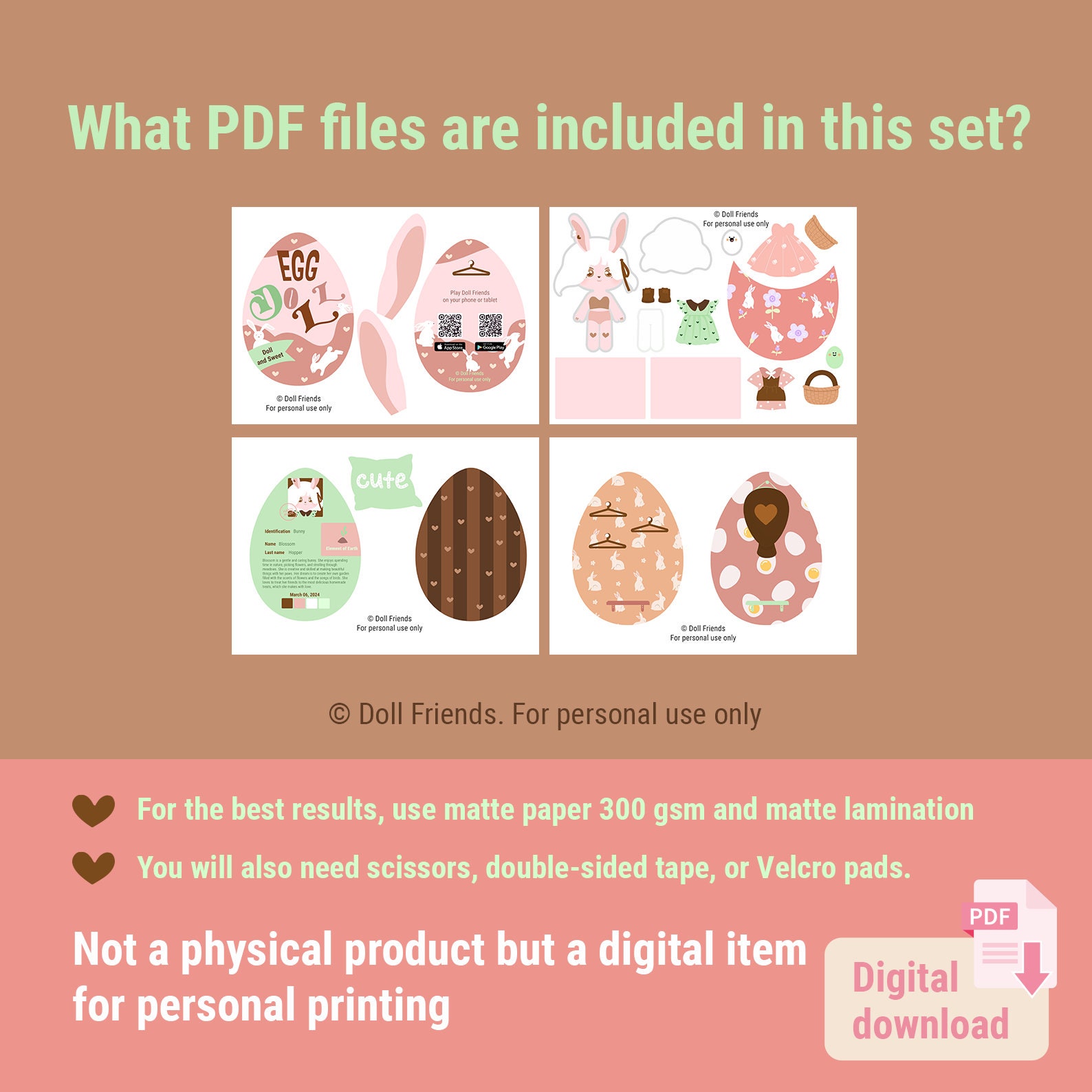 Crafty Bunny: Printable Paper Doll Set With Easter Egg House - Etsy