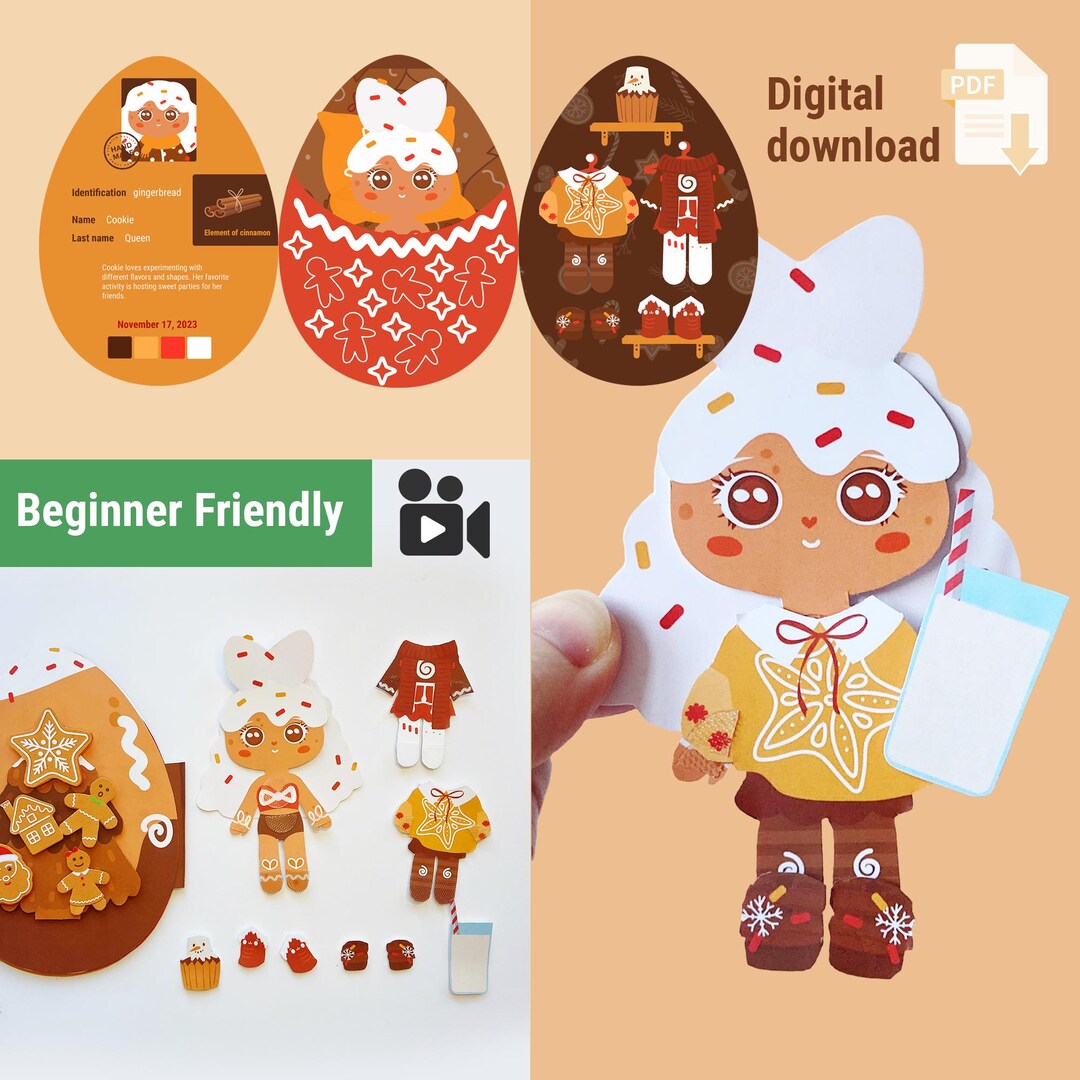 Christmas Crafting Gingerbread Girl Craft Kit: Egg-shaped Dollhouse ...
