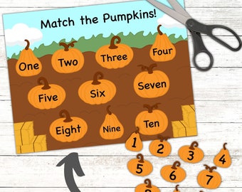 Printable Number Matching Activity, Number Matching Game for Preschool ...