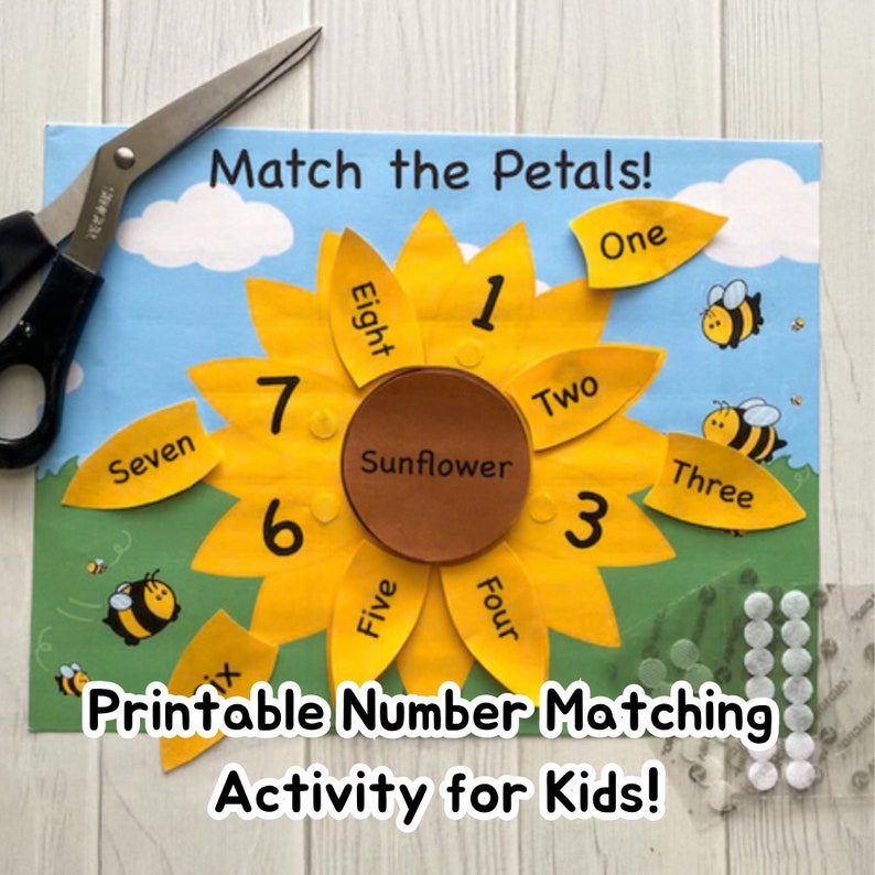 Printable Number Matching Activity, Number Matching Game for Preschool ...