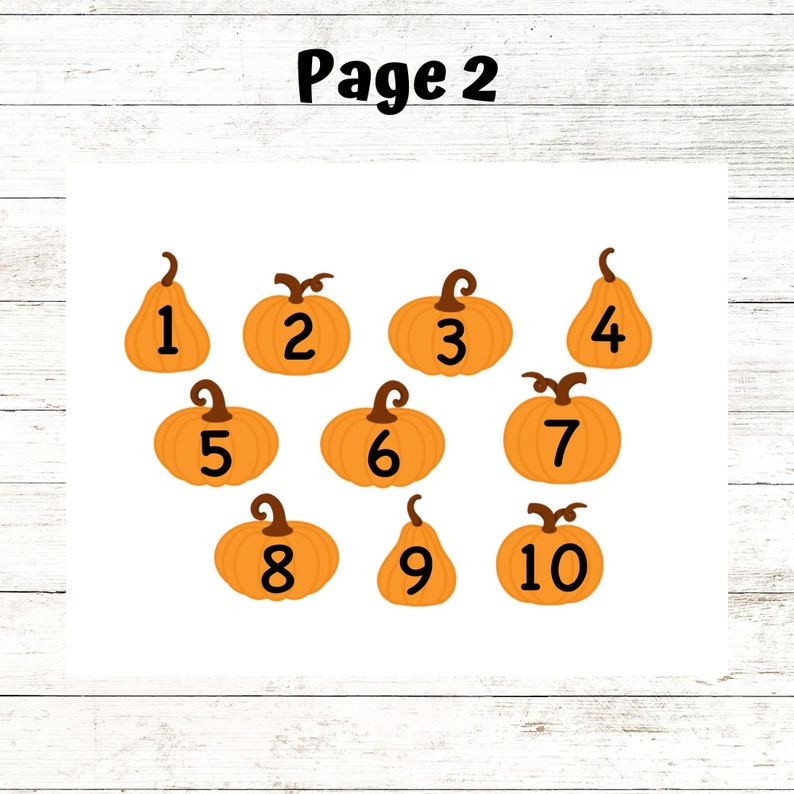 Fall-themed Printable Number Matching Game: Preschool Busy Book ...