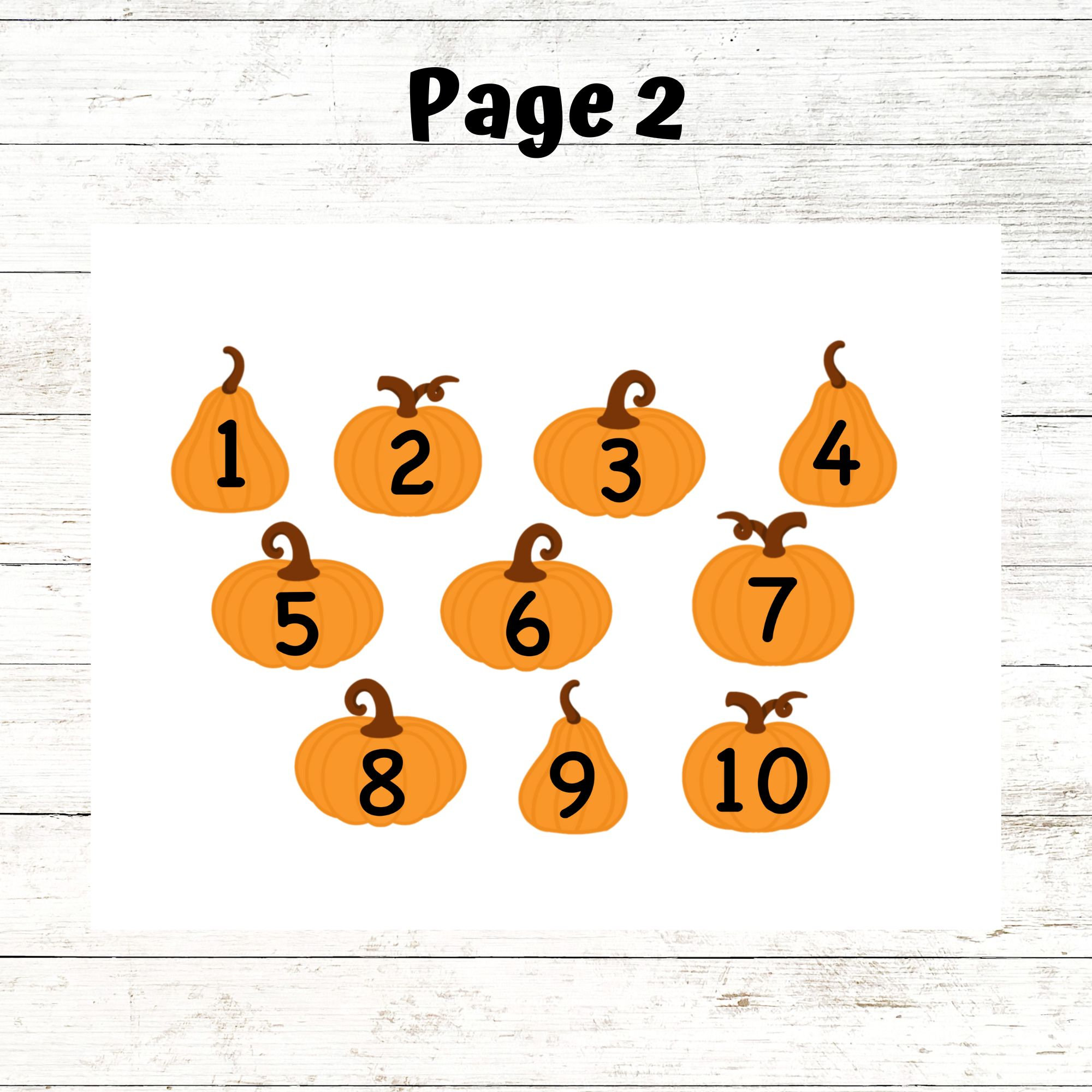 Fall-themed Printable Number Matching Game: Preschool Busy Book ...