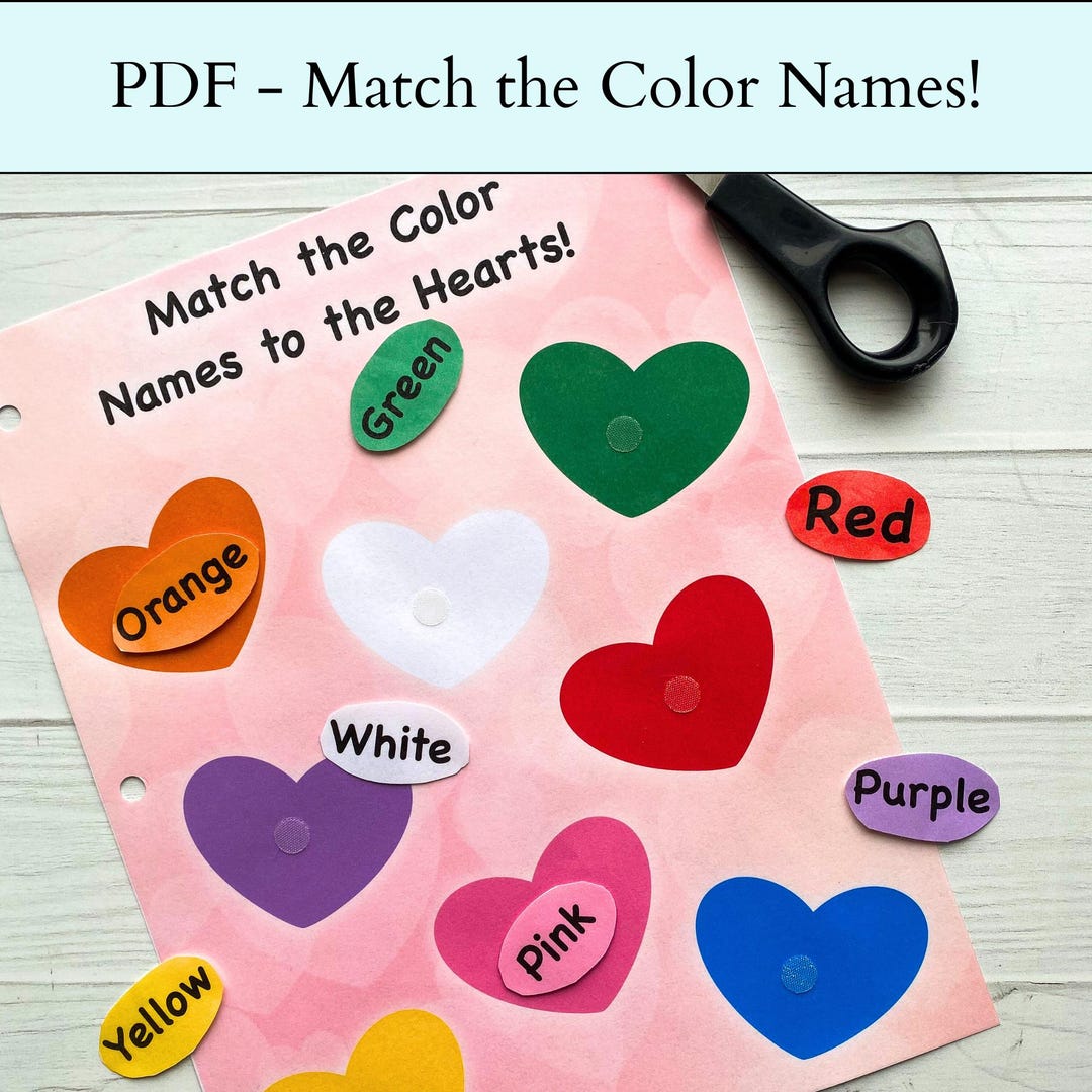 Printable Valentine's Day Color Matching Activity for Preschoolers ...