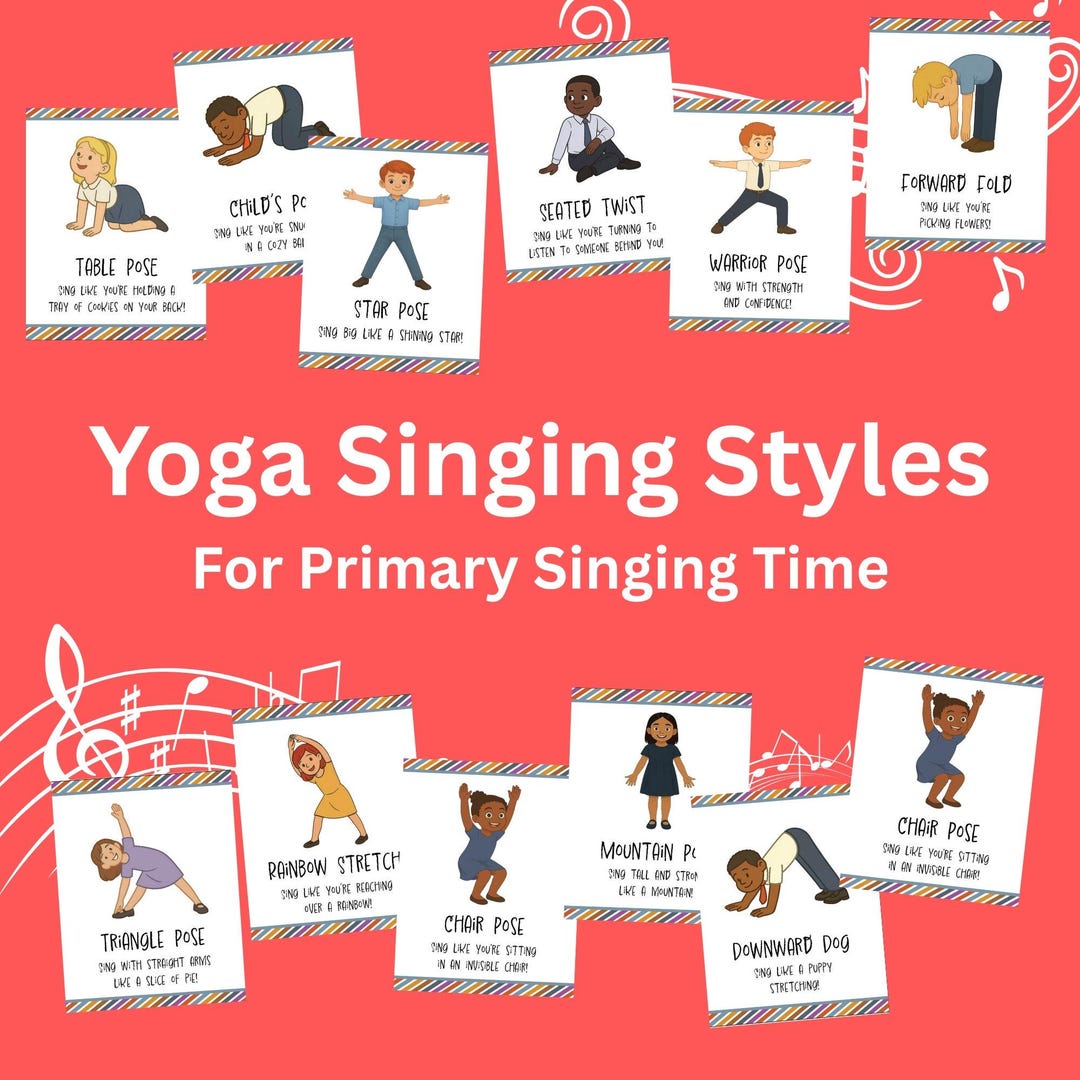 Yoga Singing Styles Cards: LDS Primary Singing Time Activity (digital ...