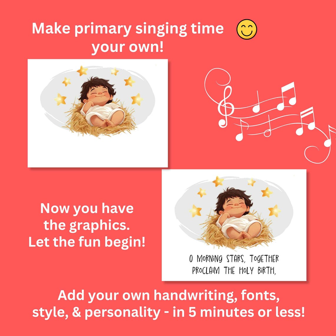 O Little Town of Bethlehem Song Chart: LDS Primary Singing Time ...