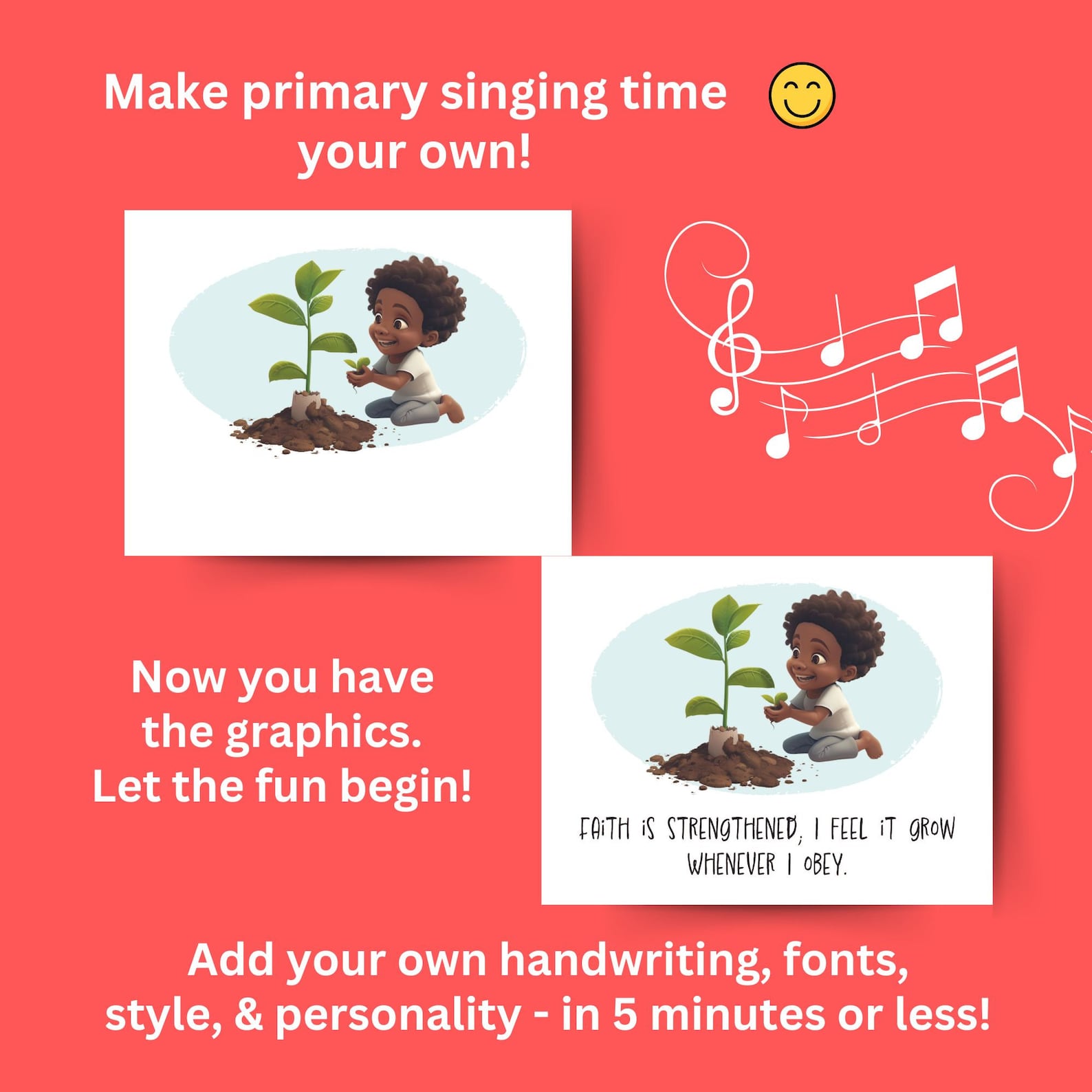 Faith Song Chart: LDS Primary Singing Time Visuals (digital Download ...