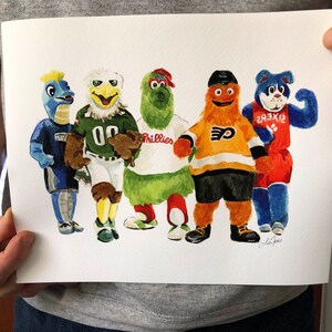 Philadelphia Sports Mascots Print of Original Watercolor Painting - Etsy