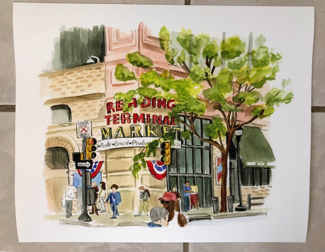 Reading Terminal Market Wall Art Print of Original Watercolor - Etsy