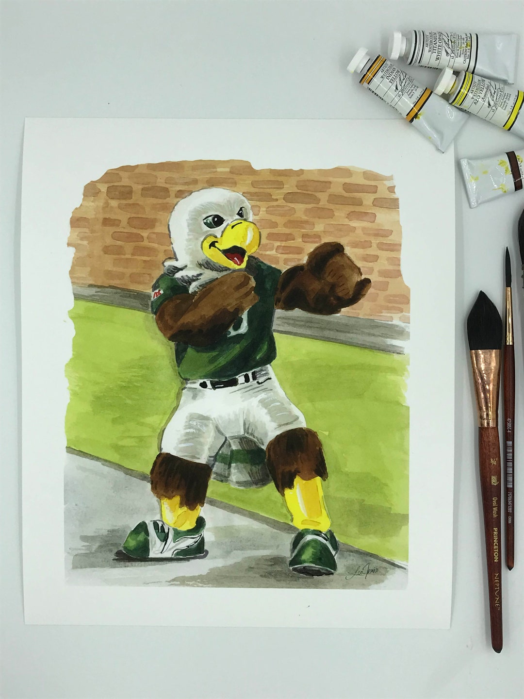 Swoop the Mascot Wall Art Print, Eagles Mascot - Etsy